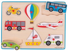 Bigjigs Toys Vkládací puzzle dopravní prostředky