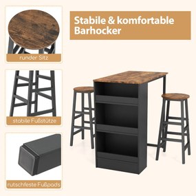 Costway Kuchyňský stůl se 2 stoličkami, prostorově úsporný bistro jídelní set