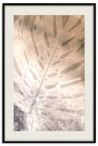 Plakát Jantarová monstera - teplá abstrakce s listem tropické rostliny