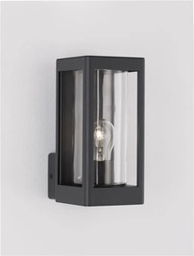 NV 9060192 Venkovní nástěnné svítidlo FIGO tmavě šedý hliník a čiré sklo E27 1x12W 220-240V bez žárovky IP54 - NOVA LUCE