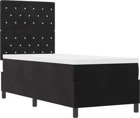 Postel s boxspringem s matrací s čelo Černý 80 x 200 cm samet 3339730