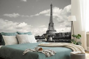 Samolepící fototapeta nádherné černobílé panorama Paříže - 150x100 cm