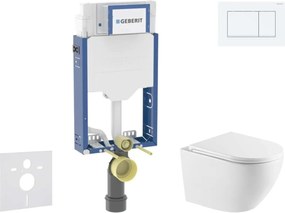 Geberit Kombifix - Set předstěnové instalace, klozetu Oudee a sedátka softclose, tlačítko Sigma20, bílá/bílá mat SANI15CA3157