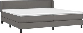 Box spring postel s matrací šedá 200x200 cm umělá kůže 3127215