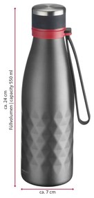 Šedá cestovní silikonovo-nerezová lahev 550 ml Viva – Westmark