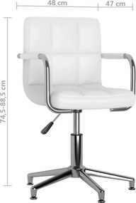 vidaXL Otočné jídelní židle 2 ks umělá kůže [334759] Barva: Bílá
