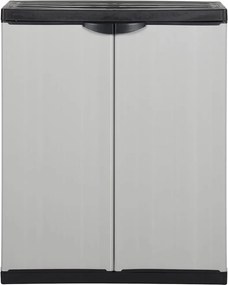 Zahradní úložná skříň s 1 policí šedá a černá 68 x 40 x 85 cm 340981
