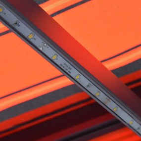 Ručně zatahovací markýza s LED světlem 350x250 cm oranžovohnědá 3055225