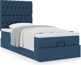 Osmanský rám postele s matrací modrá 90x190cm textil 3313208