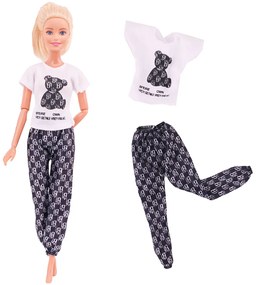 Šatičky pro panenku Barbie - kalhoty + triko (30 cm) Barva: L425
