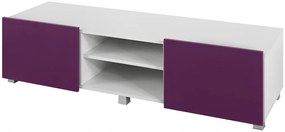 Ordia TV stolek 2D bílá/fialový lesk