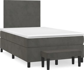 Box spring postel s matrací tmavě šedá 120 x 200 cm samet 3137714