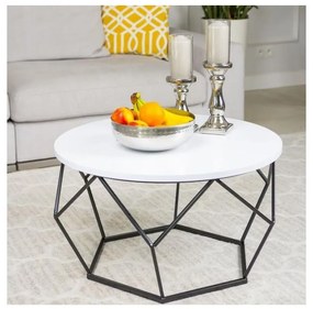  HowHomely | Konferenční stolek DIAMOND 40x70 cm černá/bílá | DD0008