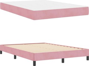 Postel s boxspringem s matrací Růžová 140 x 190 cm textil 3398694
