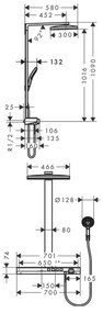 Hansgrohe Rainmaker Select - Showerpipe 460 3jet EcoSmart 9 l / min s termostatem, bílá / chrom 27029400