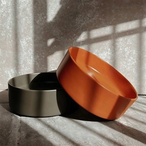 Rea Sami, umyvadlo na desku 370x370x135 mm, oranžová, REA-U4566