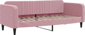 Válenda s přistýlkou a matracemi růžová 80 x 200 cm samet 3197083
