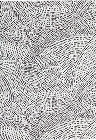Osta, Kusový koberec Ink 46307/AF100, 120x170, černobílá, obývací pokoj