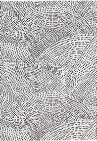 Osta, Kusový koberec Ink 46307/AF100, 120x170, černobílá, obývací pokoj