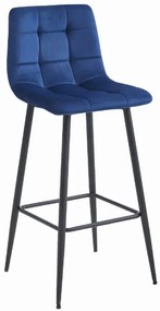 Sametová barová židle Budva modrá