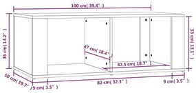 Konferenční stolek hnědý dub 100x50x36 cm kompozitní dřevo