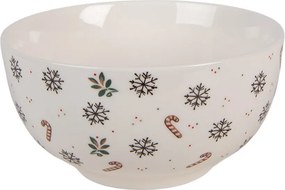 Bílá porcelánová miska s perníčkem Gingerbread Magic - Ø 14*7 cm / 500 ml