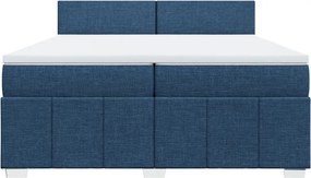 Box spring postel s matrací modrá 200x200 cm textil 3289474