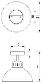 Přisazený lustr SVEN 1xE27/15W/230V mosaz