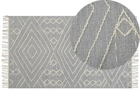 Bavlněný koberec 80 x 150 cm šedý/bílý KHENIFRA Beliani