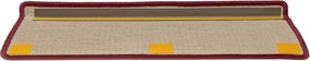 Schodové rohože 15 ks 65 x 21 x 4 cm bordó obdélníkový okraj 326199
