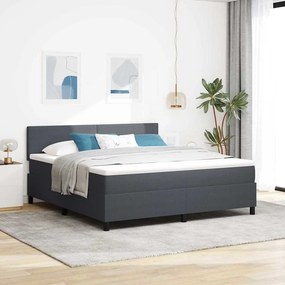 Postel s boxspringem s čelo Tmavě šedá a bílá 180 x 200 cm 3337524
