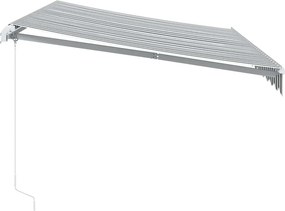 Ručně zatahovací markýza antracitová a bílá 350 x 250 cm 3216036