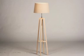 Stojací designová lampa Paola Beige and Natur Wood