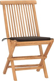 3dílný skládací zahradní jídelní set s poduškou masivní teak 3063179