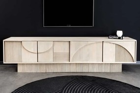 Designový 3D stolek pod TV z masivu Art Deco Mango 200cm