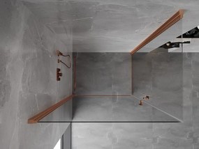 Mexen Mist-B Duo, 2-křídlý ​​výklopný sprchový kout 80 x 70 cm, čiré sklo, měděný matný profil, 8A2-080-070-65-00
