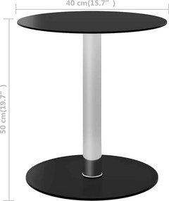 Konferenční stolek černý 40 cm tvrzené sklo 322781