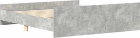 Rám postele s hlavovým a nožním čelem betonově šedý 200x200 cm 3203736