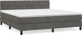 Box spring postel s matrací tmavě šedá 180x200 cm samet 3141498