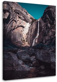 Obraz na plátně Vodopád Skály Příroda - 70x100 cm
