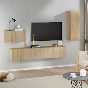 4dílný set TV skříněk dub sonoma kompozitní dřevo 3114336