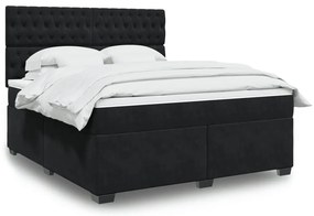 Box spring postel s matrací černá 180x200 cm samet 3290986