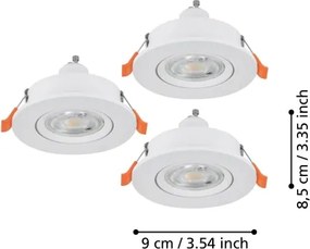 Eglo 902255 - SADA 3x LED Podh. bodové svítidlo BARRANCO 1xGU10/4,5W/230V bílá