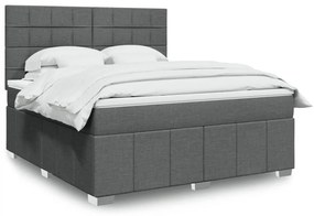 Box spring postel s matrací tmavě šedá 180x200 cm textil 3291748