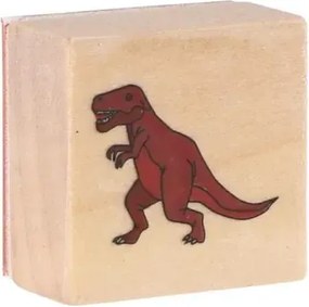 TEDDIES Dřevěná razítka Dinosauři / 5+1 ks s poduškou / 3x3 cm / od 3