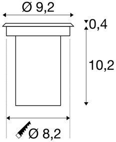 LA 233500 DASAR LED LV  česaná ocel 12=   LED 6W IP67 3000K - BIG WHITE (SLV)
