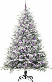 Umělý přednažený vánoční stromek se soupravou koulí Zelená 3395412