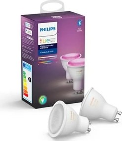 Smart bluetooth žárovka Philips Hue, bílá a barevná, GU10, 5,7 W, 350 lm, 2