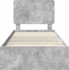 Rám postele s čelo Betonově šedá 90 x 200 cm Kompozitní dřevo 3412831