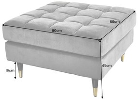 Designová taburetka Adan 80 cm šedý samet